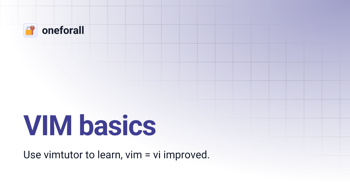 VIM basics | oneforall